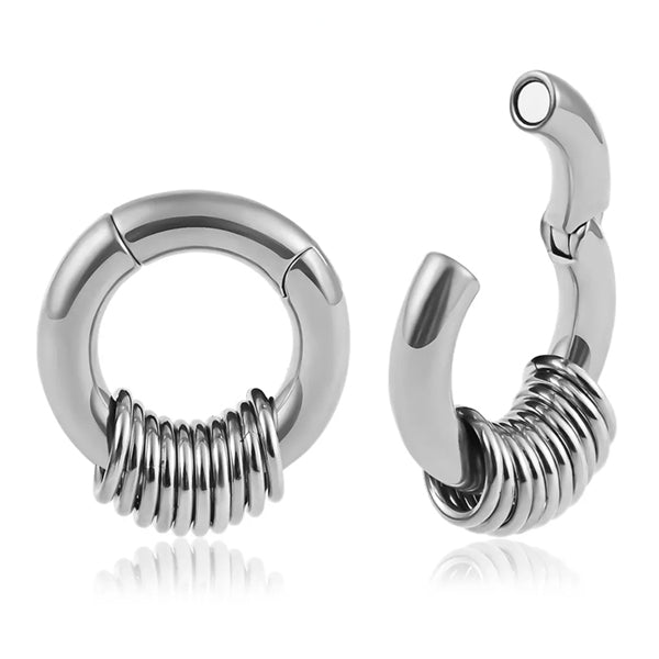 2g Stacked Stainless Hinged Rings | Tulsa Body Jewelry