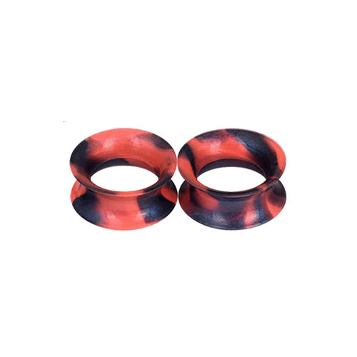 Black/Red Silicone Tunnels | Tulsa Body Jewelry
