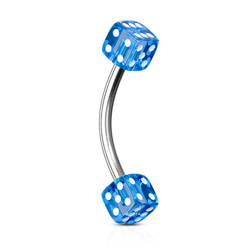 Acrylic Dice Curved Barbell | Tulsa Body Jewelry