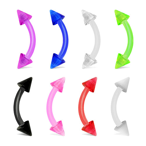 16g Spiked Bioflex Curved Barbell | Tulsa Body Jewelry