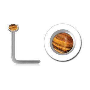 Gemstone Titanium L-Bend Nose Stud | Tulsa Body Jewelry