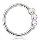 Triple CZ Stainless Continuous Ring | Tulsa Body Jewelry