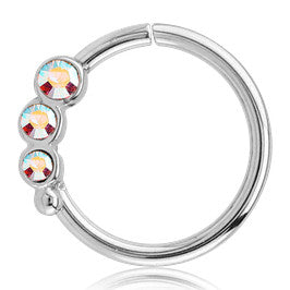 Triple CZ Stainless Continuous Ring | Tulsa Body Jewelry