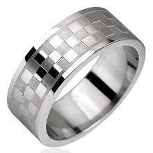 Stainless Steel Checker Pattern Ring – Tulsa Body Jewelry
