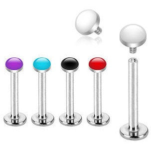 16g Enamel Top Stainless Labret | Tulsa Body Jewelry